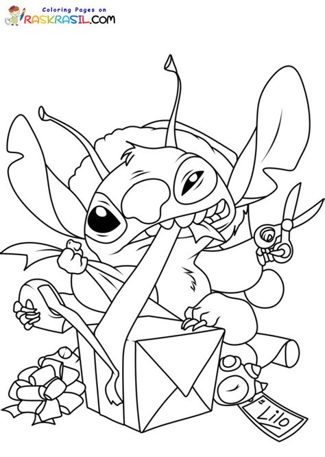 Kolorowanki Świąteczny Stitch Malowanki do wydruku