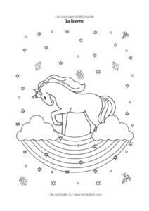 Coloriage Licorne Arc En Ciel Imprimer En Pdf Dessin De Licorne Arc
