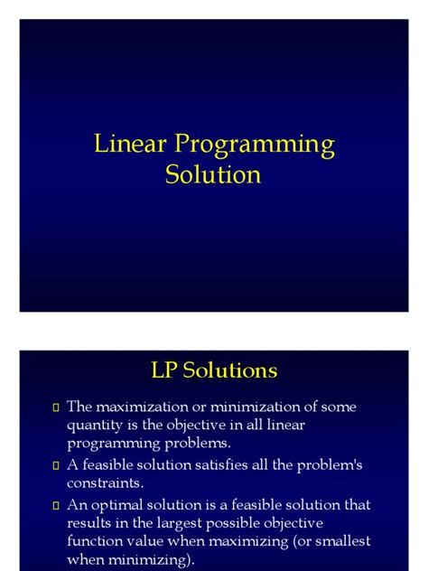3 lp solution pdf pdf mathematical optimization linear programming