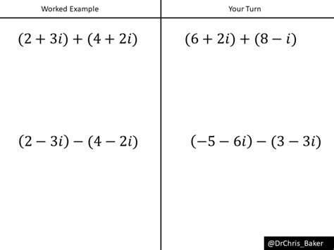 complex numbers adding and subtracting variation theory
