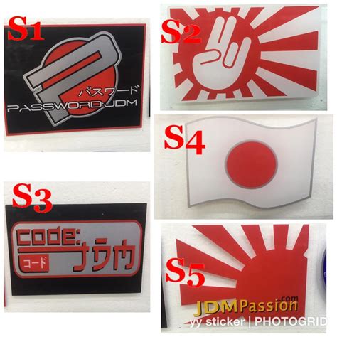 STICKER JDM JAPAN TAMPAL DARI DALAM CERMIN KERETA PERODUA KANCIL MIRA