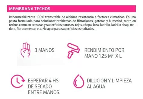 Membrana Blanca Cubre Techos Talento Lts Pasta Polacrin En Venta En