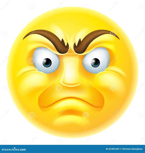 Angry Emoji Emoticon Cartoon Stock Vector Image