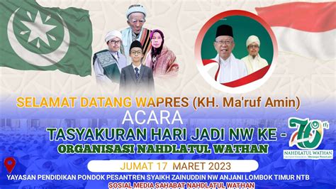 Sambutan Kedatangan Wapres KH Ma Ruf Amin Di Ponpes Syaikh Zainuddin