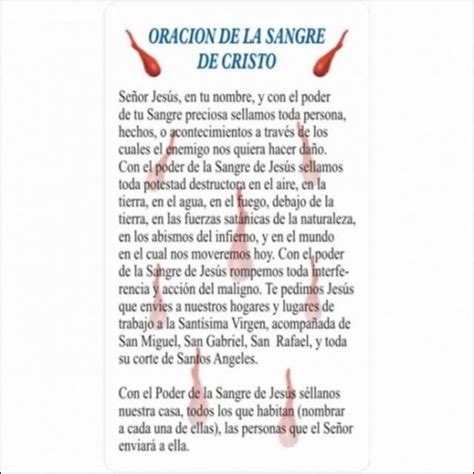 Oración de la Sangre de Cristo para todos los días