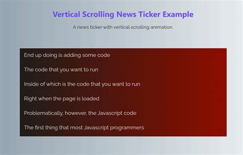 vertical scrolling news ticker html codeconvey