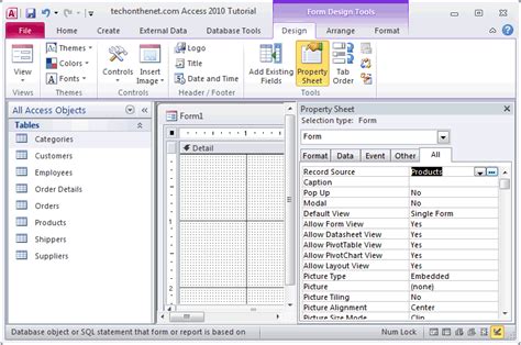 Ms Access Record Source For Form