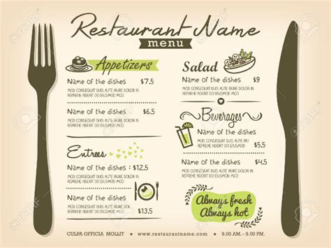 Blank Restaurant Menu Design