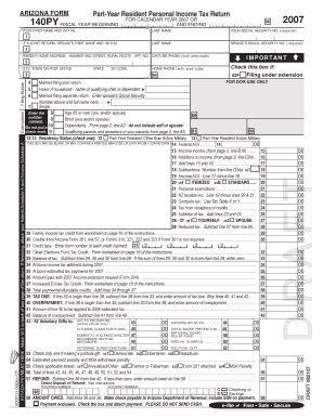 Fillable Online Part Year Resident Personal Income Tax Return Fax Email
