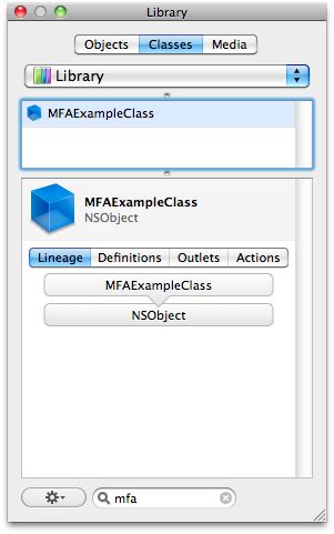 Xcode4 Where Is The Actions Pane Of The Class Library In Xcode 4