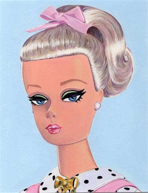Beautiful Soda Shop Silkstone Barbie Doll Portrait Original Painting