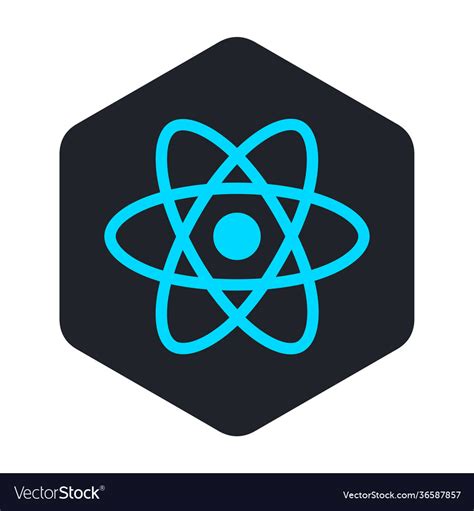 React Icon In A Hexagon Royalty Free Vector Image