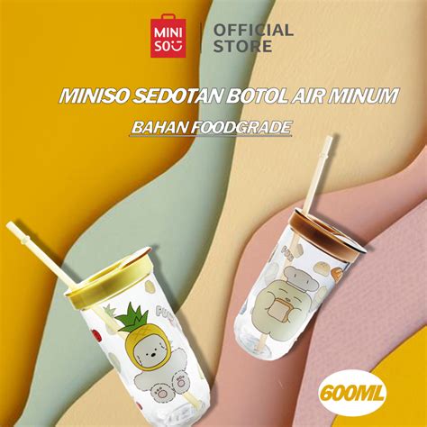 Jual Miniso Botol Minum 600ML Air Botol Minum Lucu Aesthetic Plastik