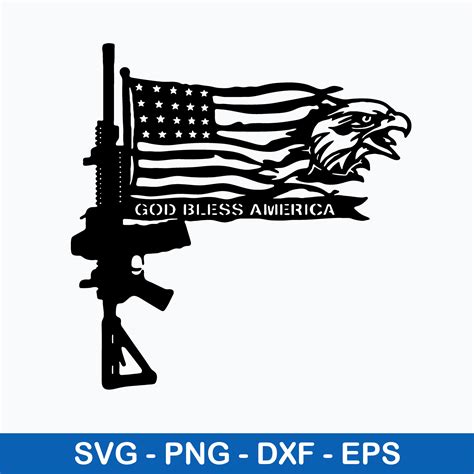 Gun Flag Eagle Svg Flag USA Svg Png Dxf Eps File Inspire Uplift