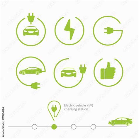 Vector Illustration Pin Point Place Charging Station For Electric Car