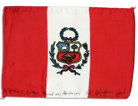 Lot Detail Apollo 15 Flown 6 X 4 Peru Flag Signed Inscribed