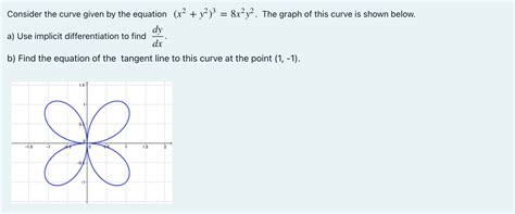 solved consider the curve given by the equation x2 y2 3