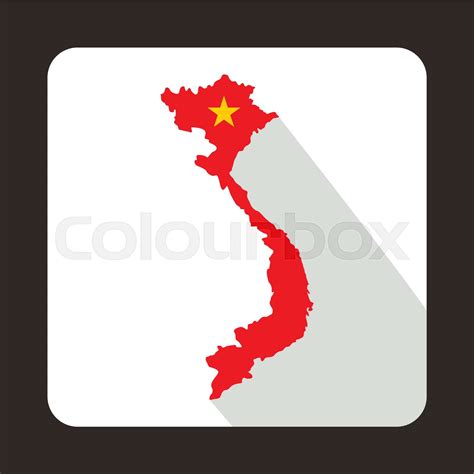 Map Of Vietnam Icon Flat Style Stock Vector Colourbox