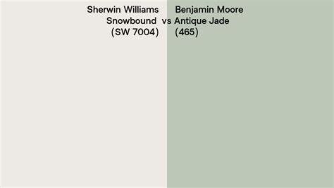 Sherwin Williams Snowbound SW 7004 Vs Benjamin Moore Antique Jade