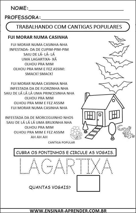 FUI MORAR NUMA CASINHA CANTIGA 1 Musica Infantil Letra De Musica