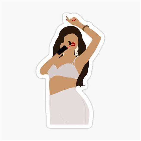 A Woman Singing Into A Microphone With Her Hand Up To Her Mouth Sticker