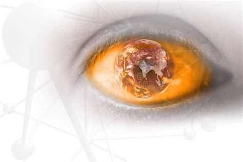 Eye Viewing Digital Information Represented By Ones And Zeros Or Binary