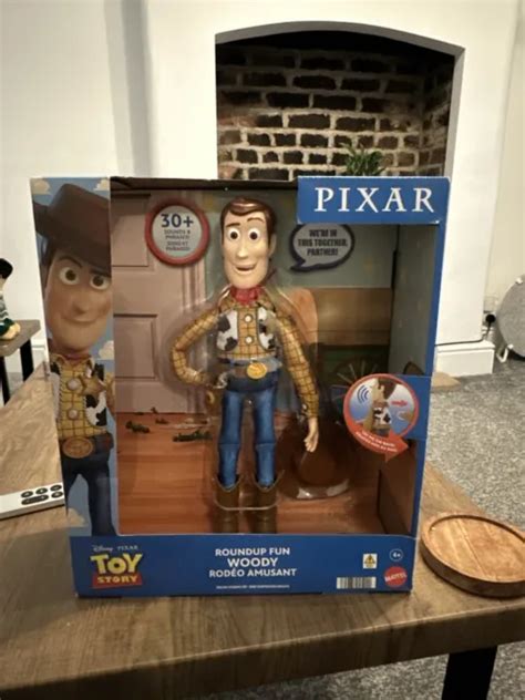 DISNEY PIXAR TOY Story Roundup Fun Woody Large Talking Figure 12 In