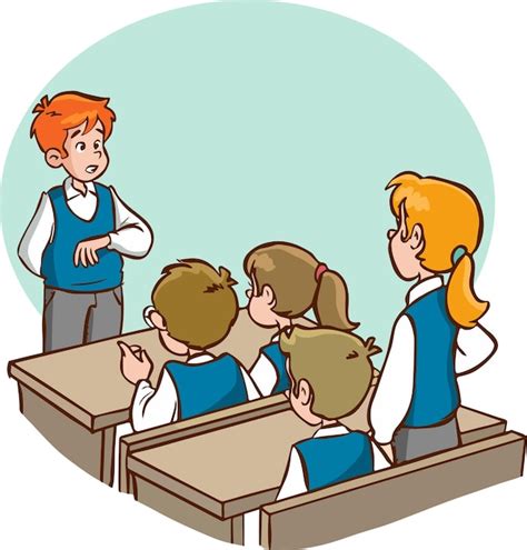 Alunos Estudando No Vetor De Desenhos Animados Da Sala De Aula Vetor