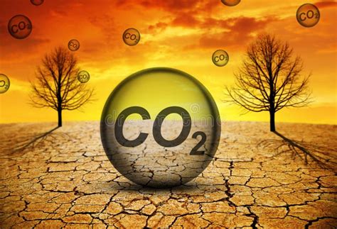 Dióxido De Carbono Que Se Escapa Del Suelo árido Y Agrietado Concepto