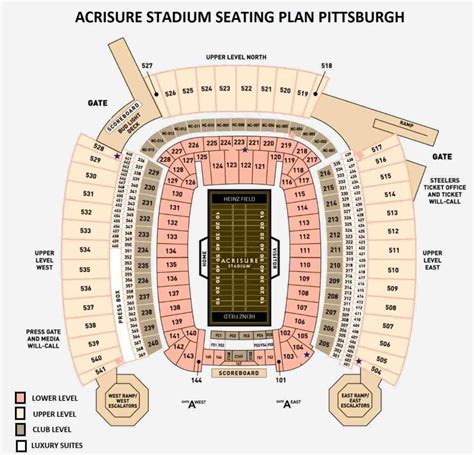 Pittsburgh Football Stadium Seating Chart Cabinets Matttroy