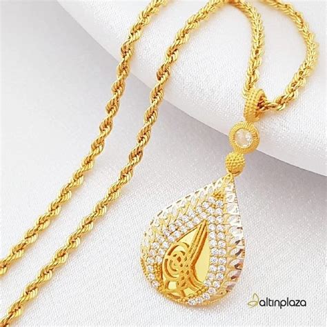 Tuğralı Altın Kolye Pendant necklace Gold necklace Jewels