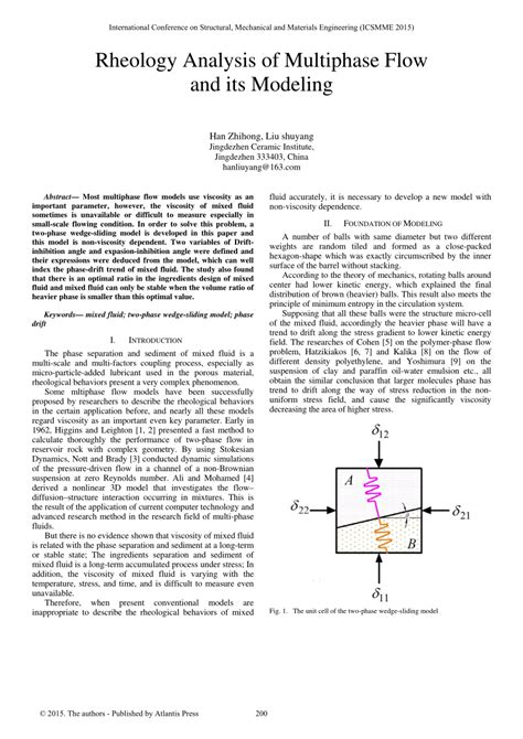 pdf rheology analysis of multiphase flow and its modeling