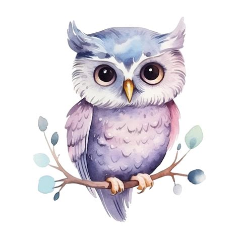 Premium Vector Watercolor Cute Owl Vector Illustration With Hand