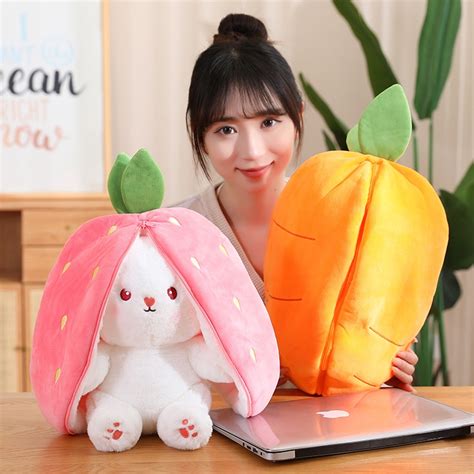 Mua 2 Trong 1Thỏ dâu Gấu Bông con thỏ Cosplay 2 Màu Bunny Bông Cao