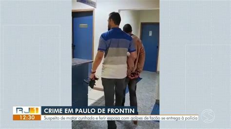 Suspeito de matar cunhada e ferir esposa golpes de facão se entrega