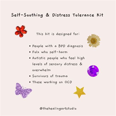 Self Soothing And Distress Tolerance DBT Kit Art Therapy Self Harmer