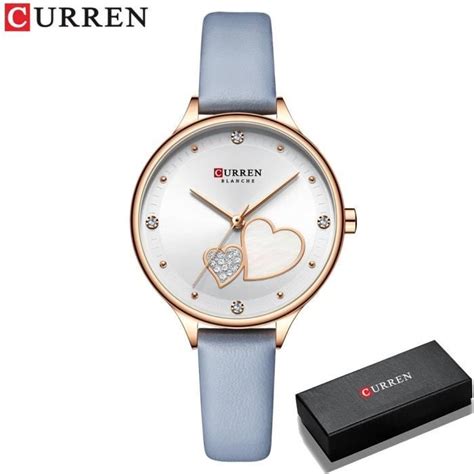 CURREN Montre Bracelet en cuir à Quartz pour femmes marque de luxe