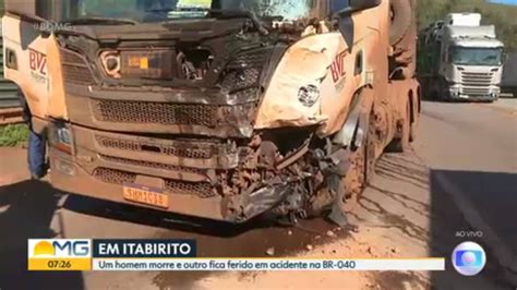 Vídeo Homem morre e outro fica ferido em acidente na BR 040 Bom Dia