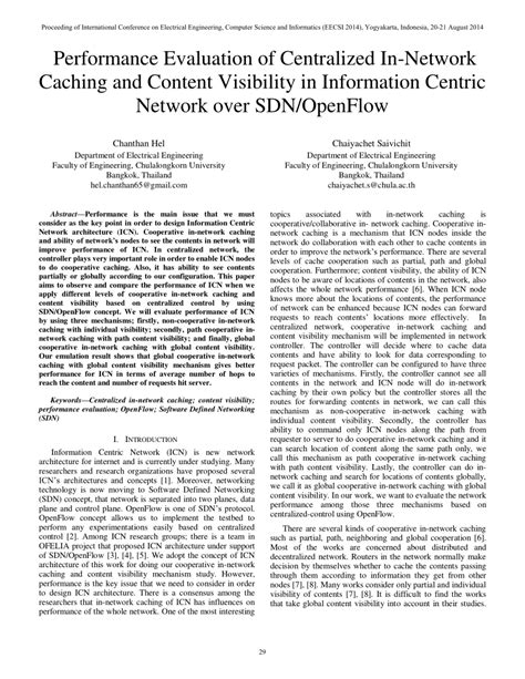 pdf performance evaluation of centralized in network caching and content visibility in