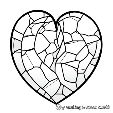 Broken Heart Coloring Pages Free Printable