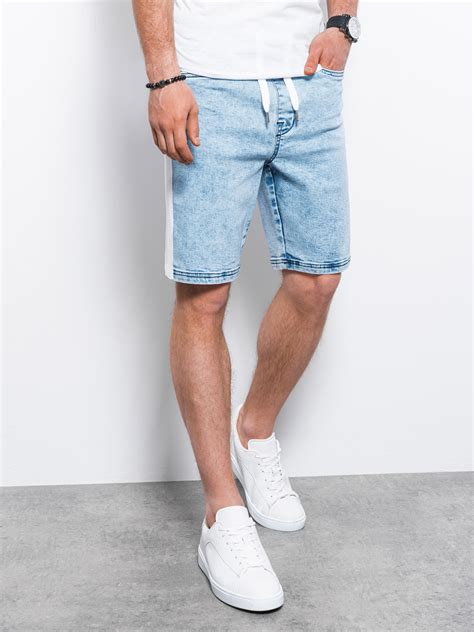 Krótkie spodenki męskie jeansowe jasny jeans V1 W363 Sklep Ombre