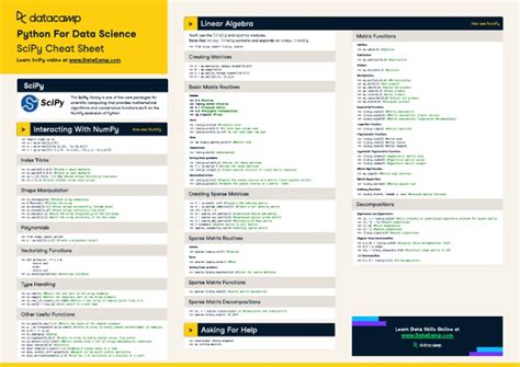 scipy cheat sheet pdf matrix mathematics eigenvalues and eigenvectors