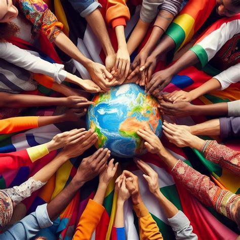 Um Grupo Diversificado De Pessoas De Diferentes Culturas Reunidas Para
