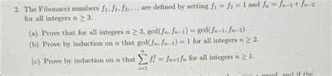 solved 2 the fibonacci numbers f1 f2 f3 … are defined by