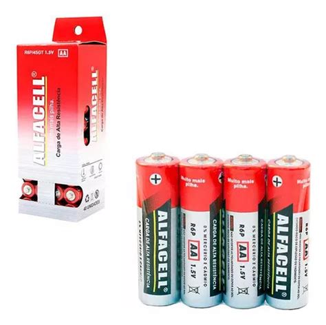 Pilha Aa Alfacell Kit 4 Pilhas MercadoLivre