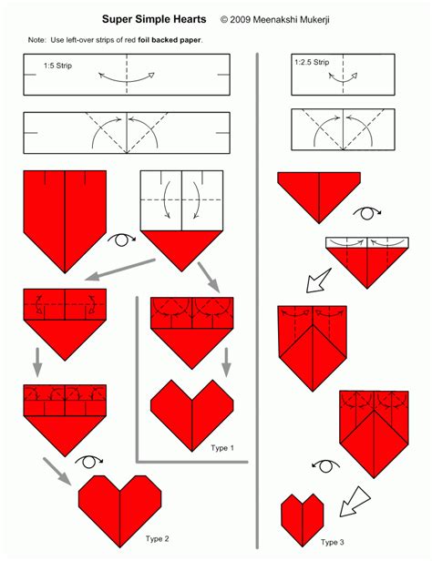 Easy Heart Origami Printable Instructions