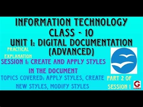 Unit 1 Digital Documentation Class 10 Information Technology IT