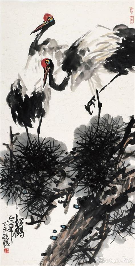 松鹤延年2 国画作品在线展之二 庄毓聪作品展 庄毓聪在线作品 庄毓聪官方网站 雅昌艺术家网