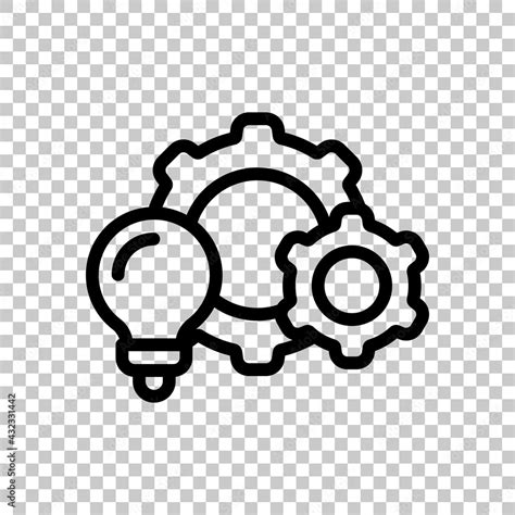 Process Of Implementation Business Icon Black Editable Linear Symbol