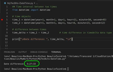 finding time interval between two times in python my tec bits